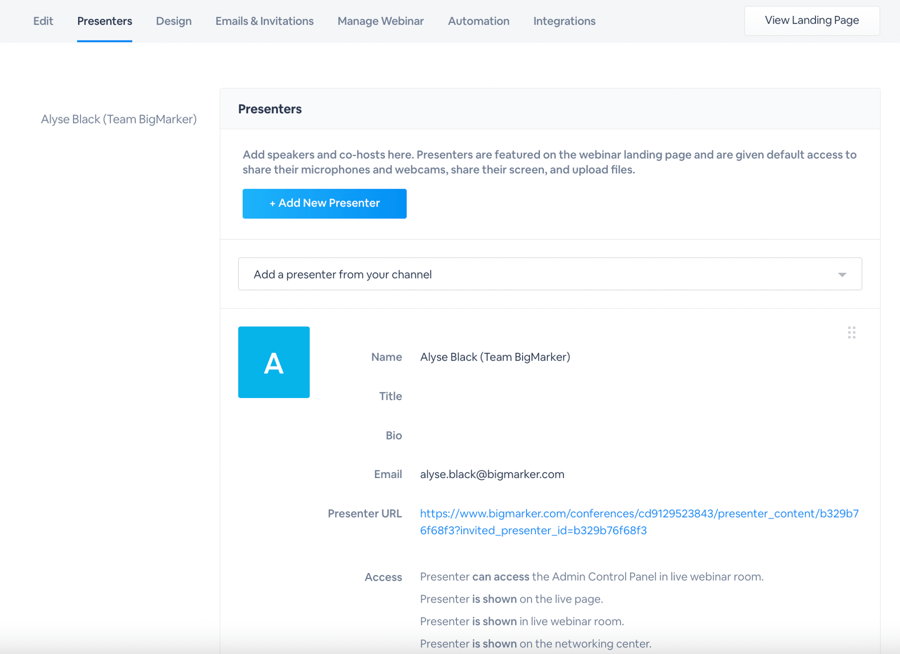 BigMarker Webinar Dashboard Guide for Admins, Hosts & Presenters
